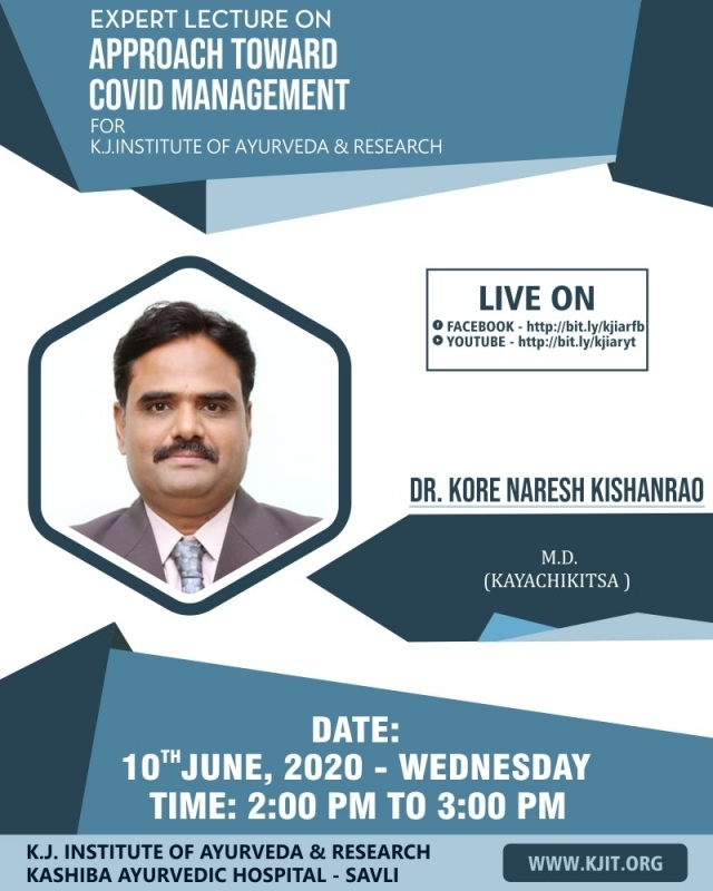 EXPERT LECTURE ON APPROACH TOWARD COVID MANAGEMENT EXPERT LECTURE ON APPROACH TOWARD COVID MANAGEMENT