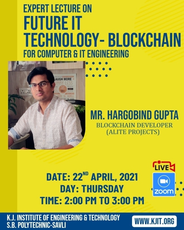 EXPERT LECTURE ON FUTURE IT TECHNOLOGY-BLOCKCHAIN EXPERT LECTURE ON FUTURE IT TECHNOLOGY-BLOCKCHAIN